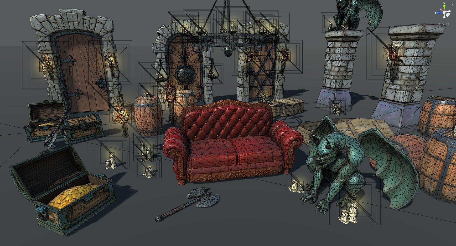 3D model Fantasy Props Interior Pack VR / AR / low-poly | CGTrader