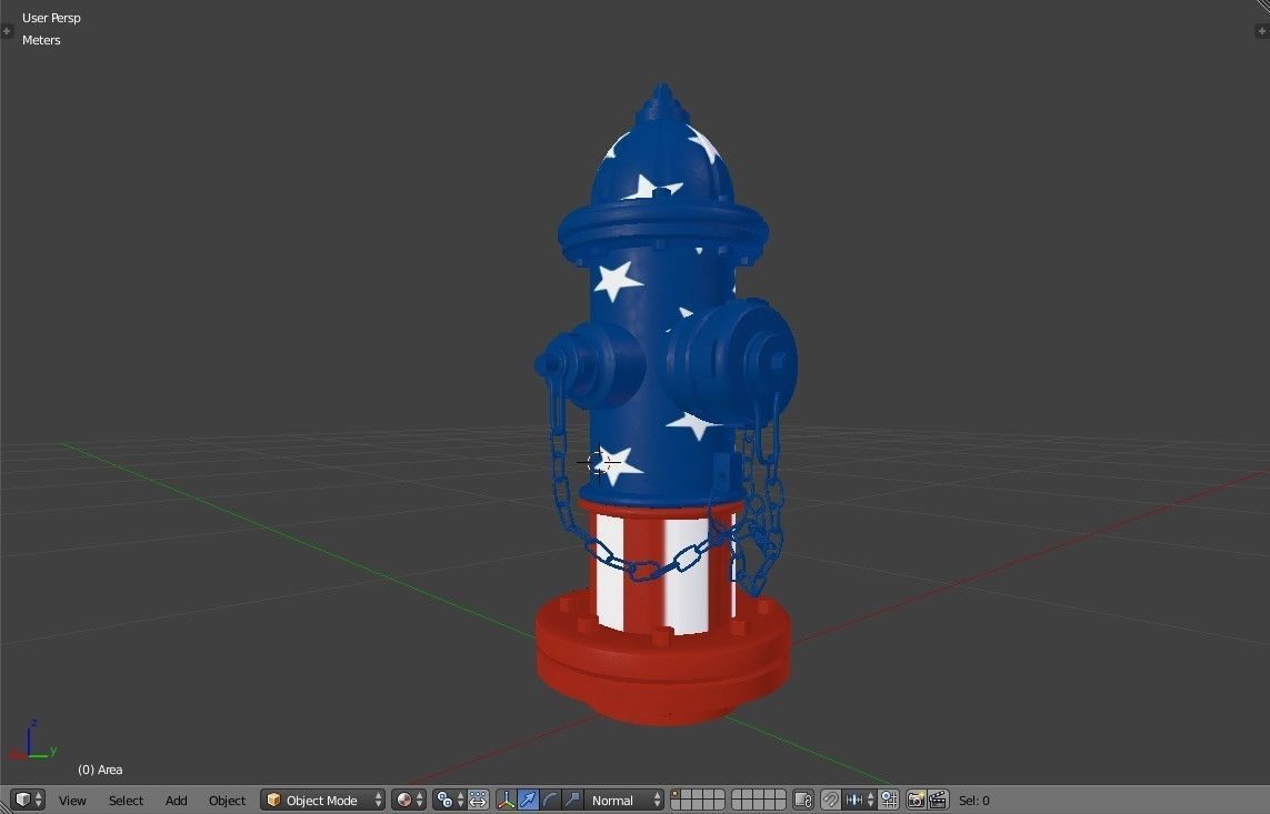 Fire Hydrant 20 - Patriotic American Flag Fireplug 3D model | CGTrader