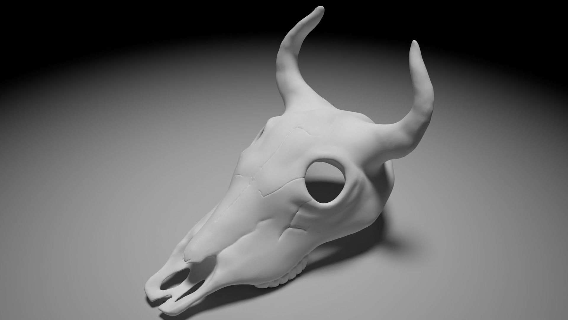 Bull skull 3D model 3D printable OBJ FBX STL