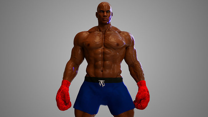 Male African BOX - MMA Fighter 3D model animated rigged | CGTrader