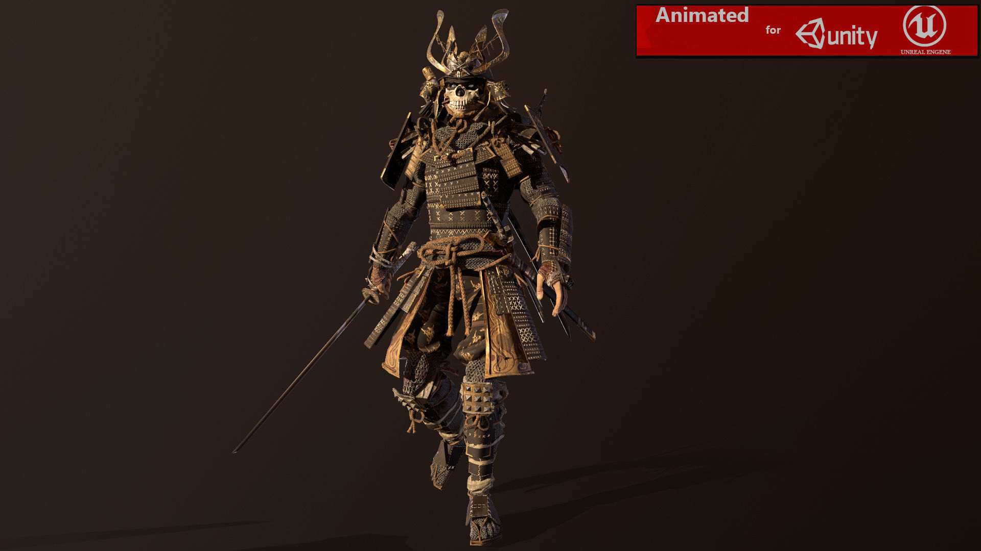3D model Samurai Remastered VR / AR / low-poly rigged animated | CGTrader