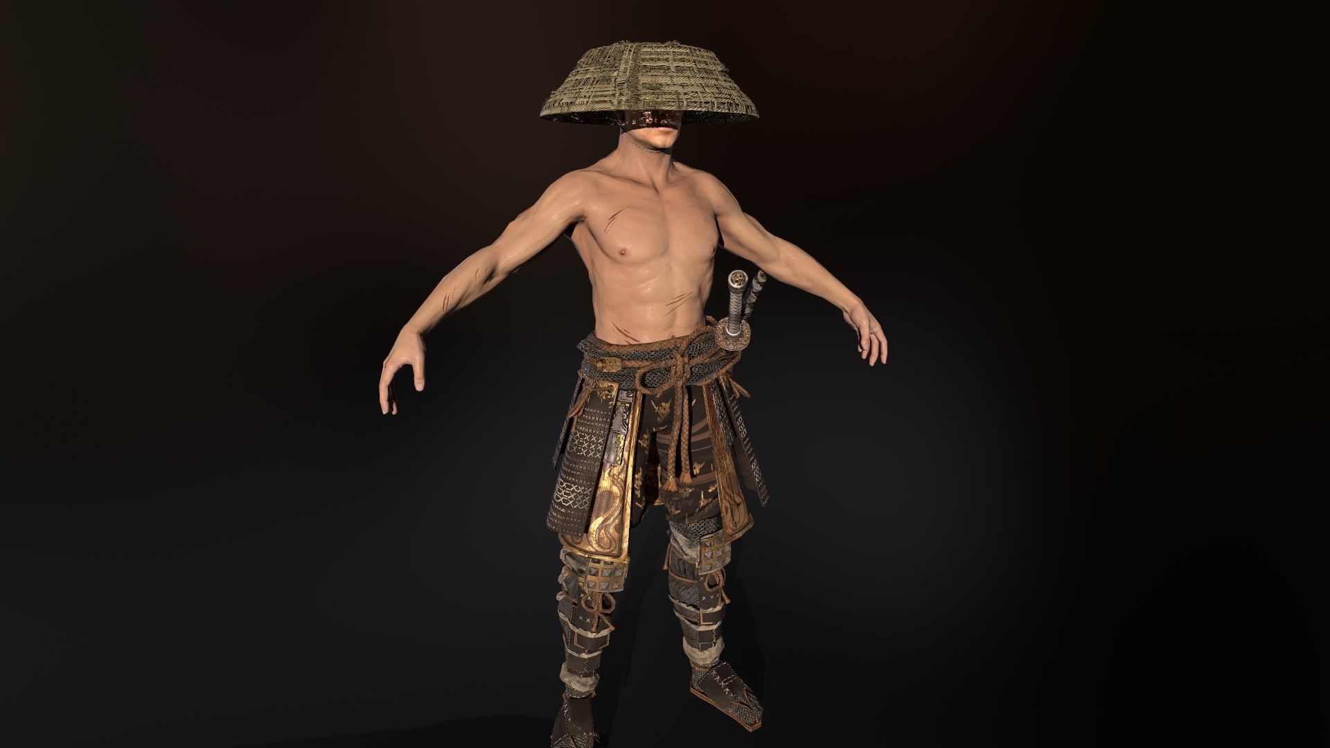 3D model Samurai Remastered VR / AR / low-poly rigged animated | CGTrader