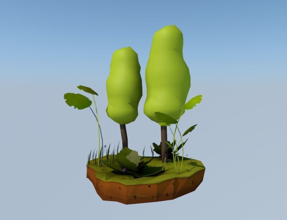 Cartoon Low Poly Nature Trees Pack free VR / AR / low-poly 3D model ...