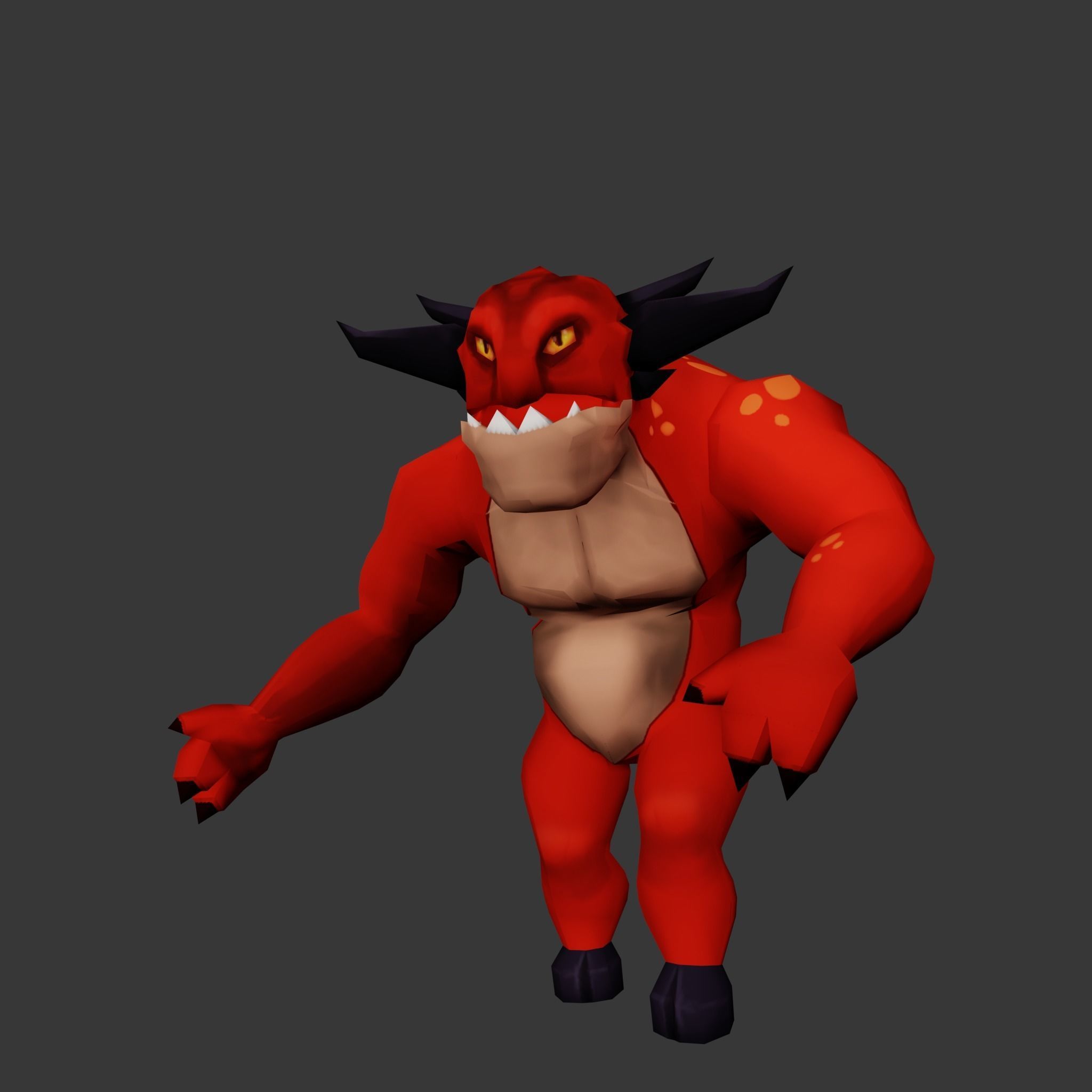 3D model Demon Beast - Hand painted- PBR VR / AR / low-poly | CGTrader