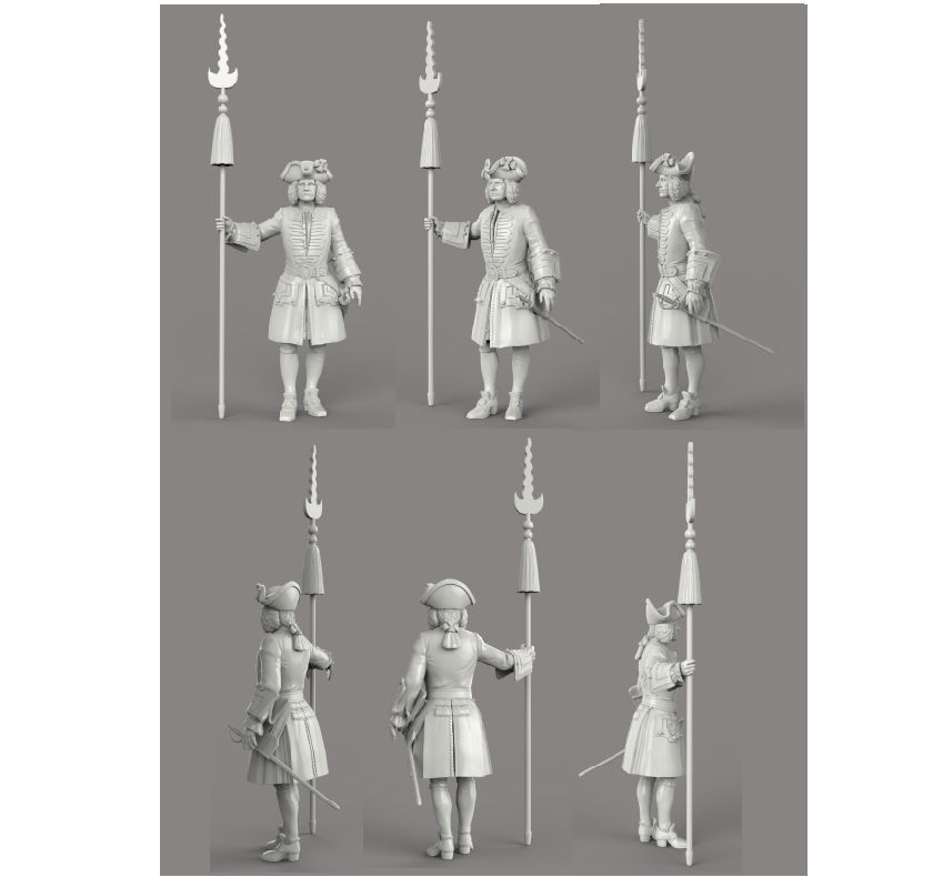 French Pikeman 17th Century 3D model 3D printable | CGTrader