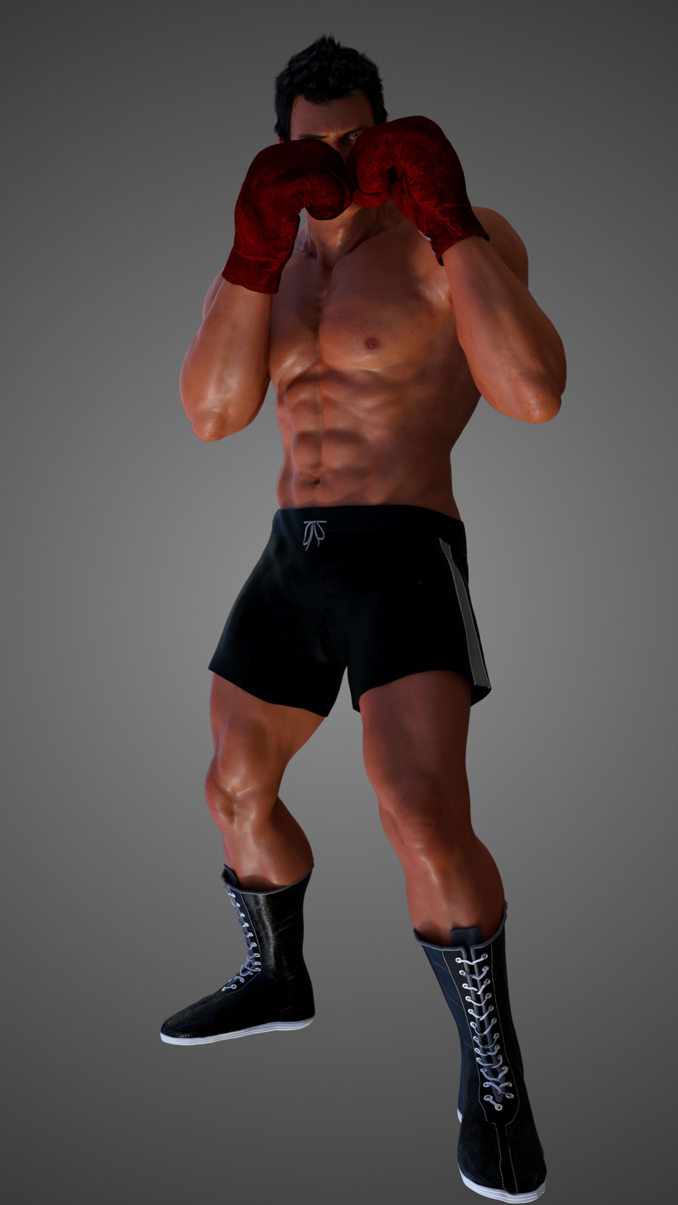 Male Caucasian BOX - MMA Fighter 3D model animated rigged | CGTrader