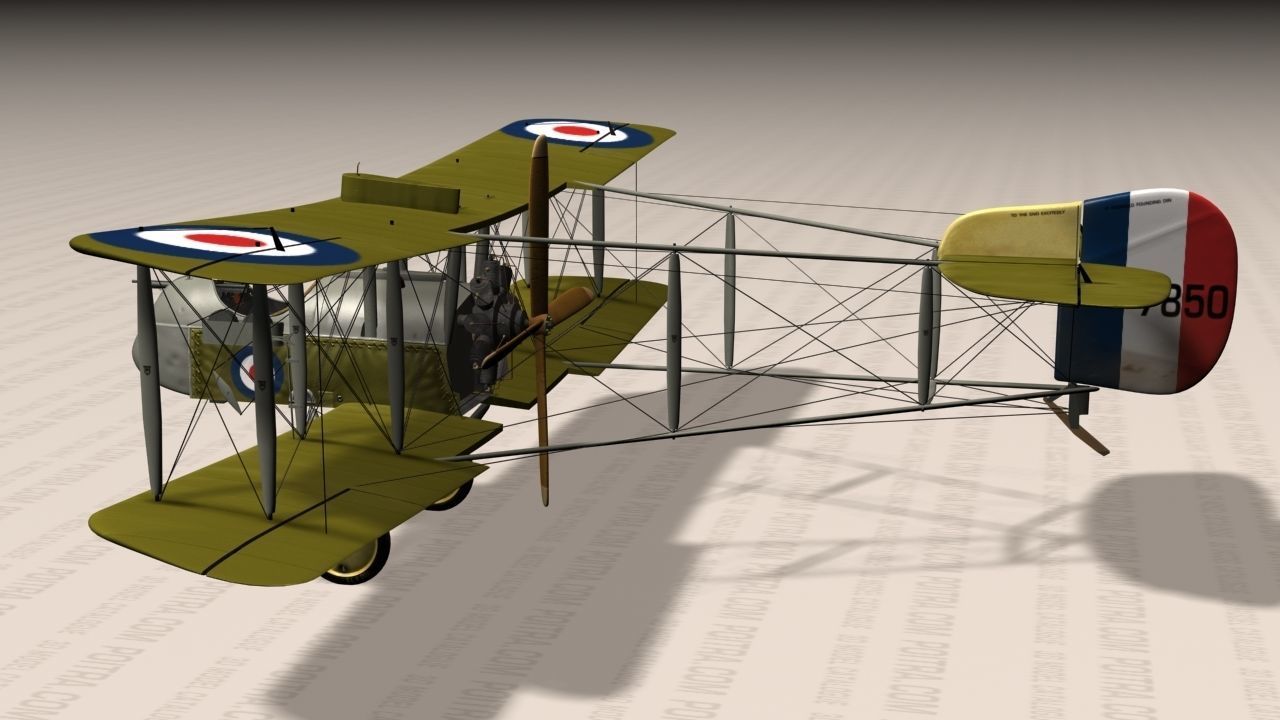 De Havilland DH 2 Fighter Aircraft - WWI - 1916 - Lt DH Geary - 3D ...