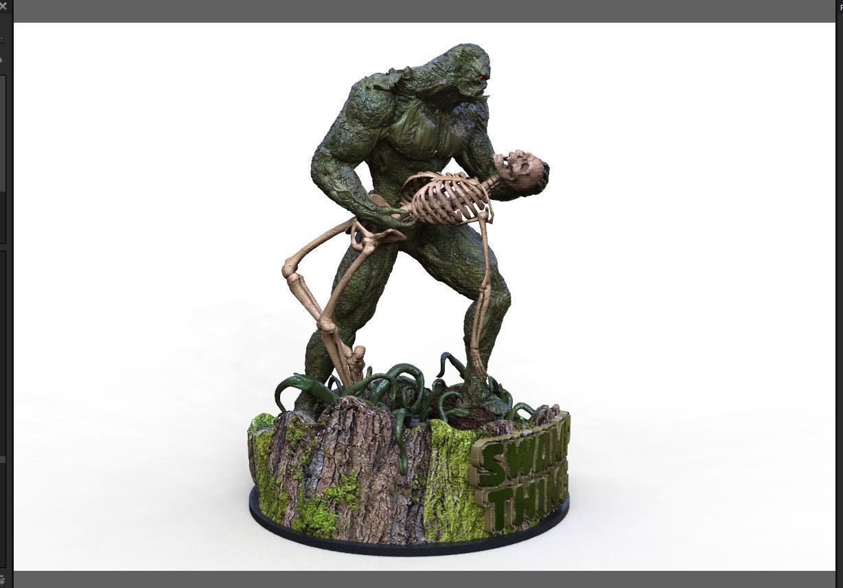 Swamp Thing Statue with light up base 3D model 3D printable | CGTrader