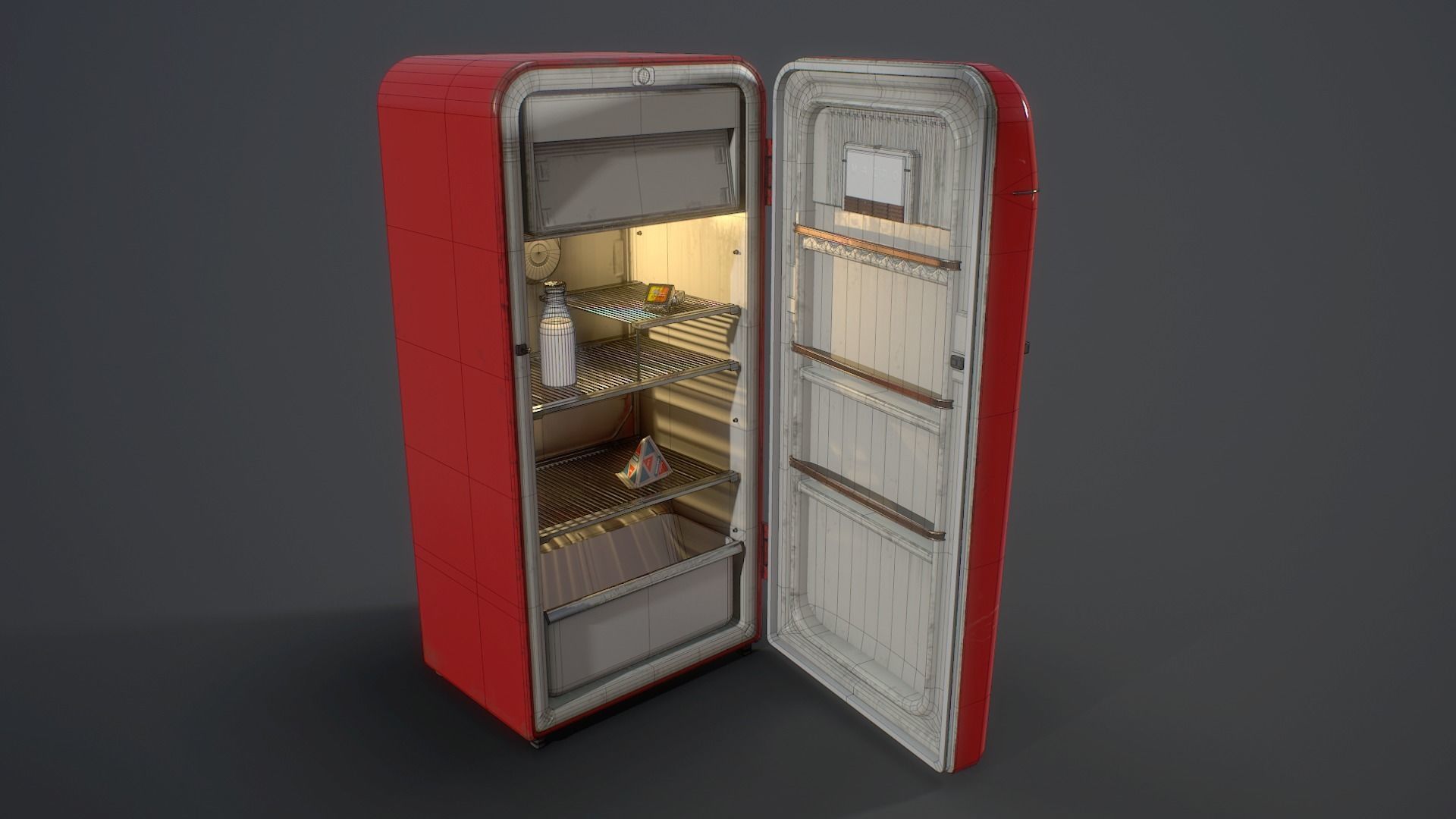 3D model Vintage Soviet Fridge - ZIL Moskva VR / AR / low-poly | CGTrader