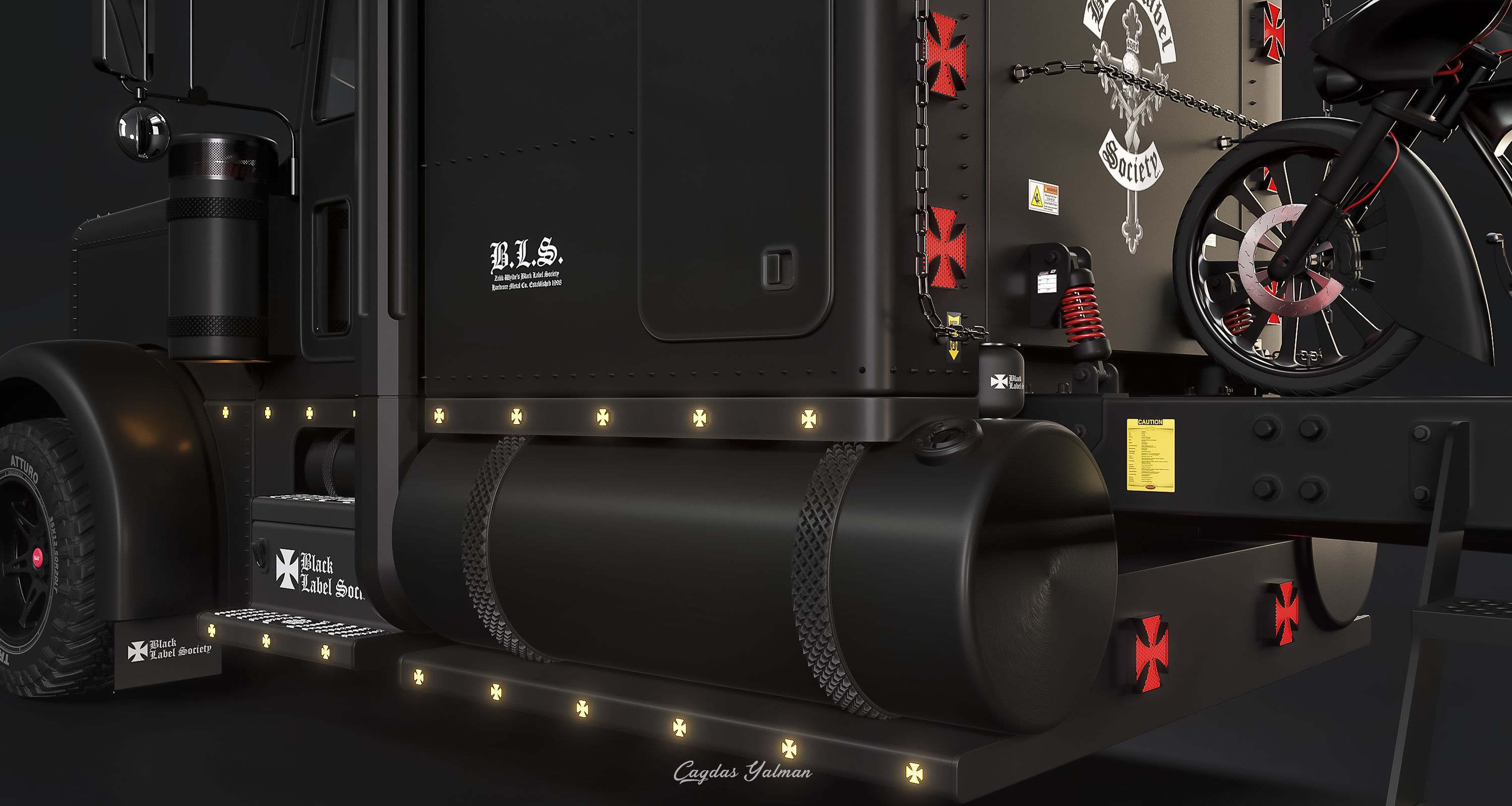 Peterbilt 389 Black Label Society High Poly 3D model | CGTrader