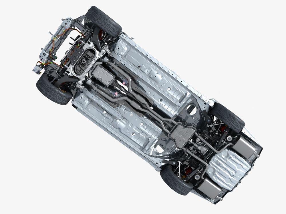 Car Frame with Chassis Engine 01 3D model | CGTrader