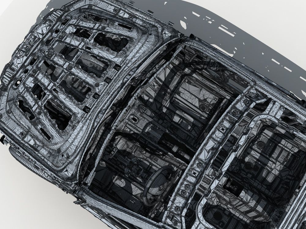 Car Frame with Chassis Engine 02 3D model | CGTrader