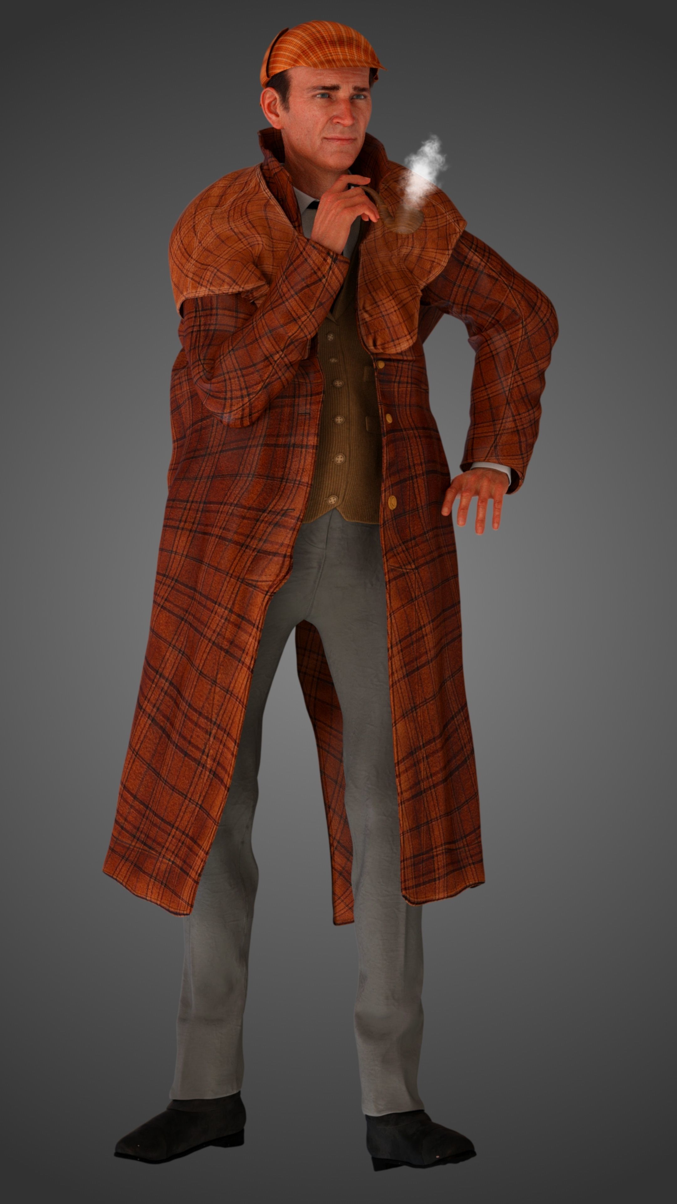 Sherlock Holmes 3D model animated rigged | CGTrader