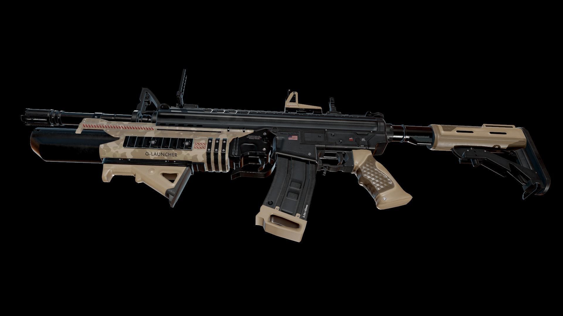 3D model Modern Assault Rifle VR / AR / low-poly | CGTrader