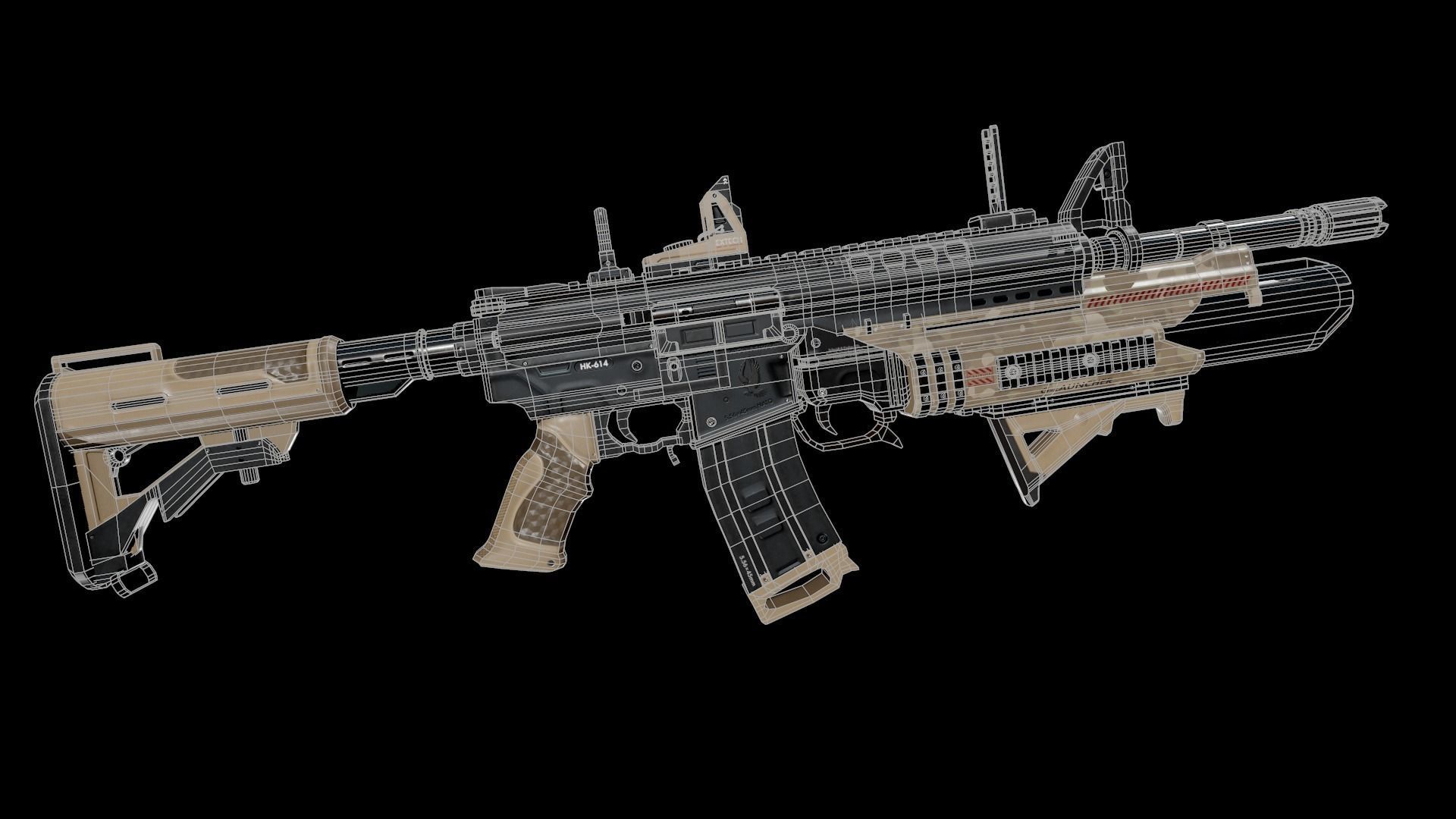 3D model Modern Assault Rifle VR / AR / low-poly | CGTrader