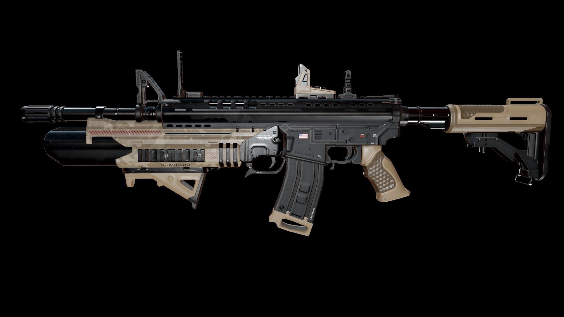 3D model Modern Assault Rifle VR / AR / low-poly | CGTrader