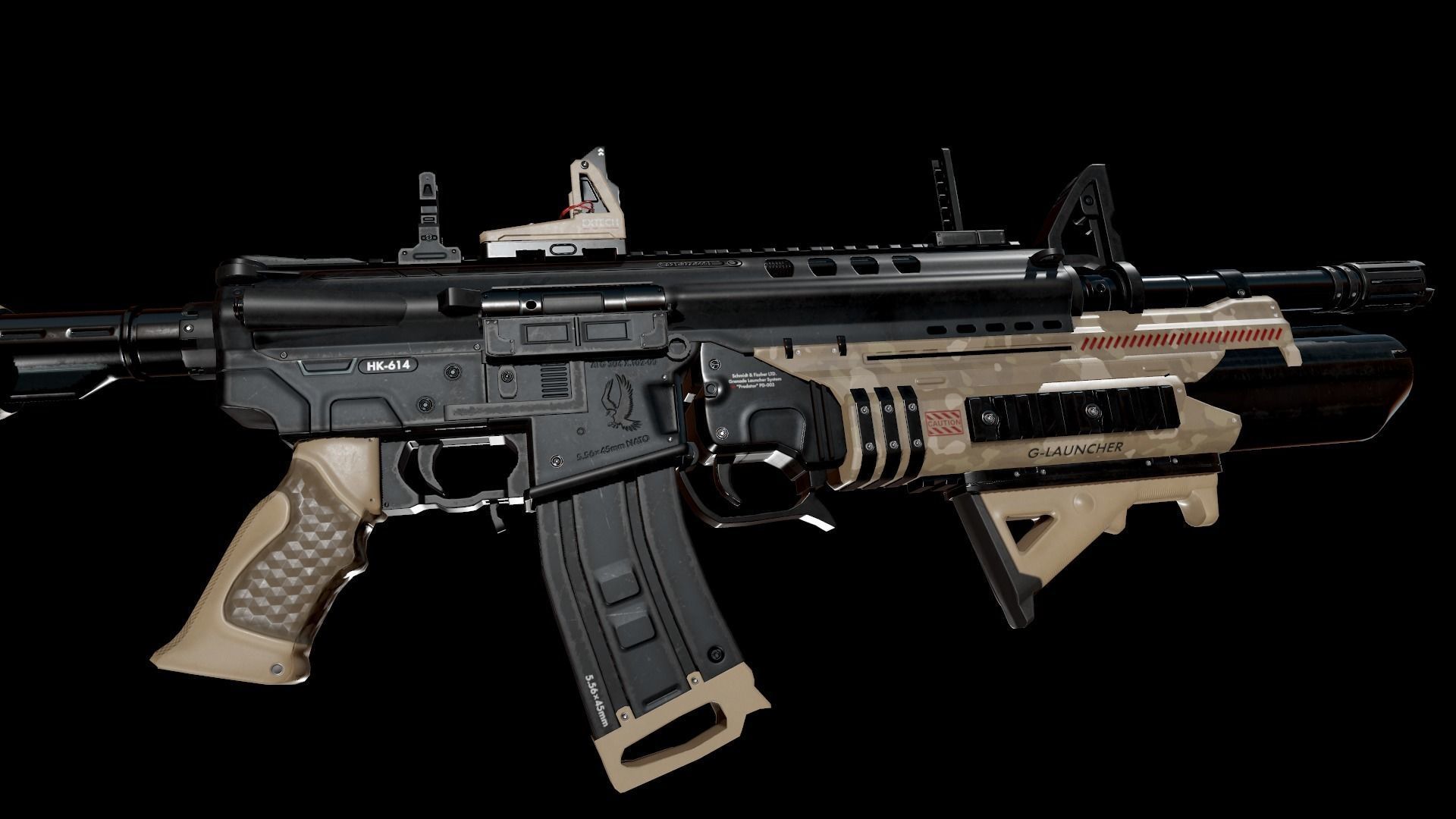 3D model Modern Assault Rifle VR / AR / low-poly | CGTrader