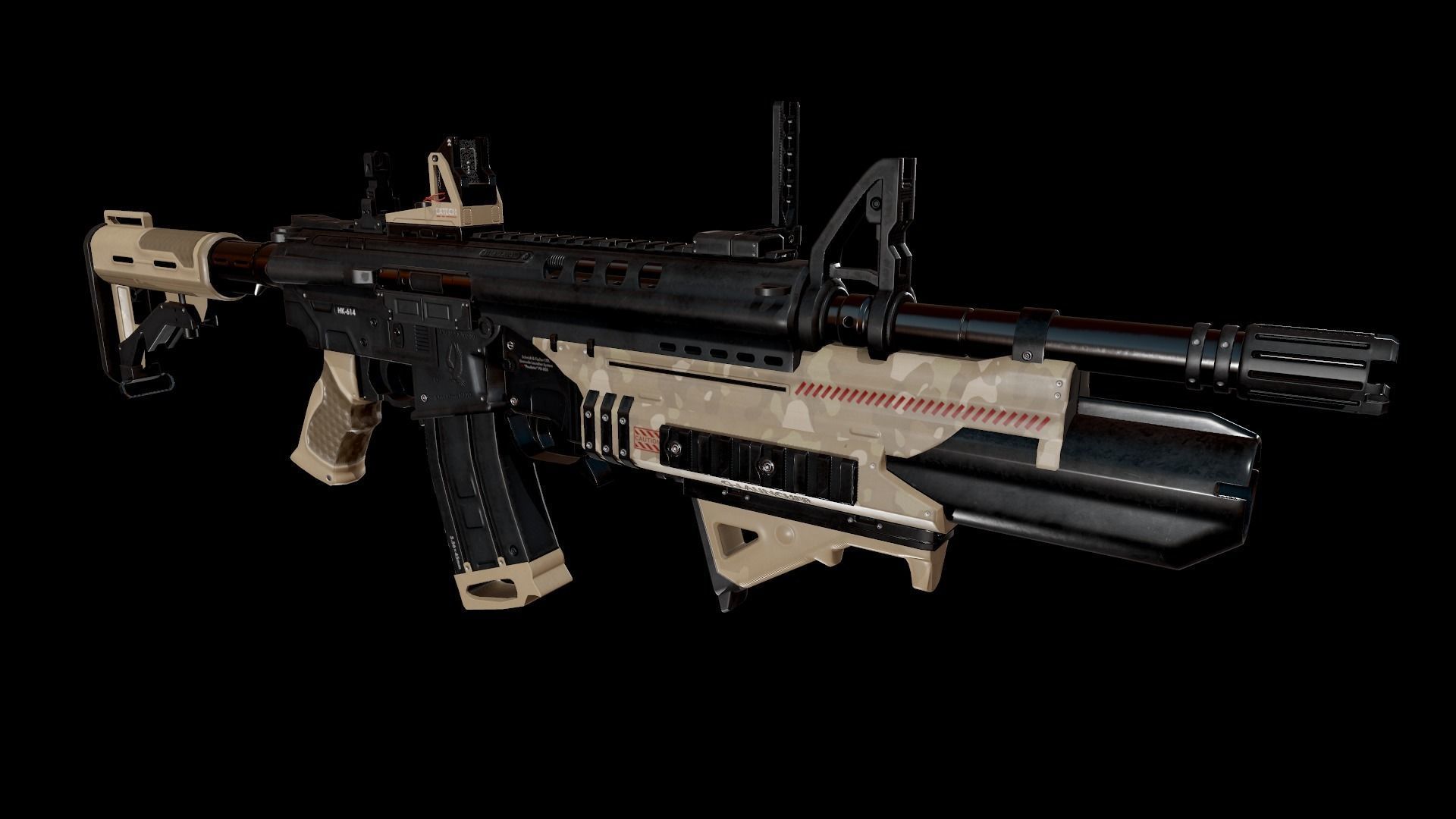 3D model Modern Assault Rifle VR / AR / low-poly | CGTrader
