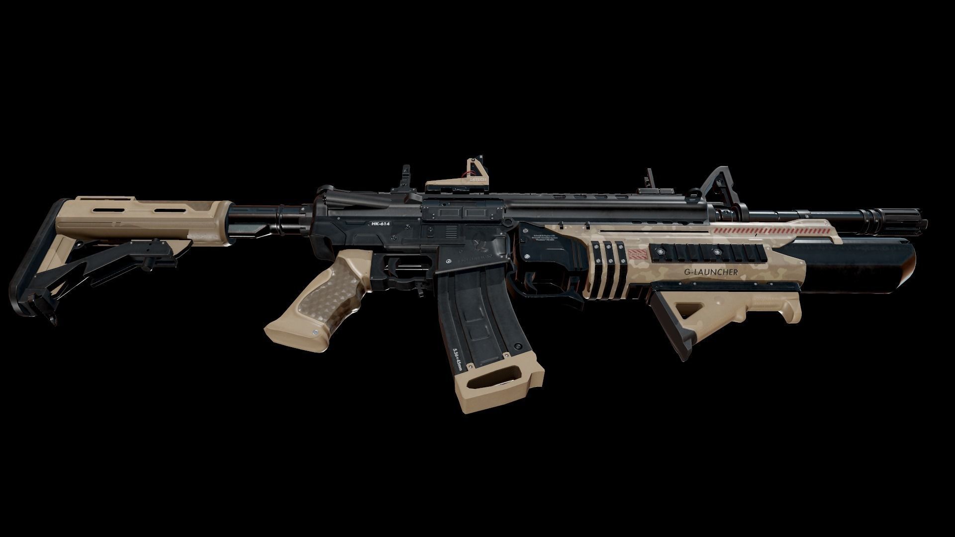 3D model Modern Assault Rifle VR / AR / low-poly | CGTrader