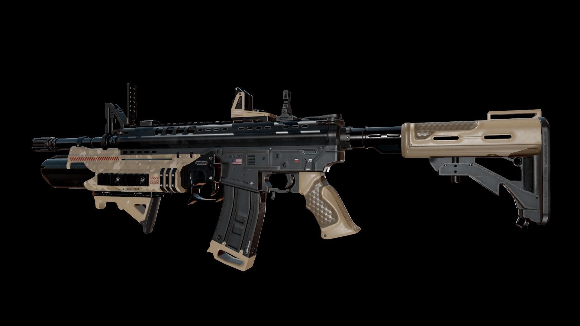 3D model Modern Assault Rifle VR / AR / low-poly | CGTrader