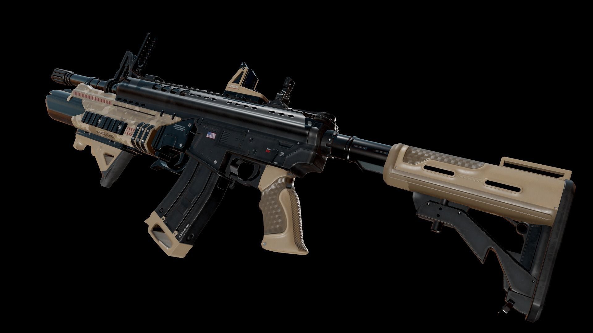 3D model Modern Assault Rifle VR / AR / low-poly | CGTrader