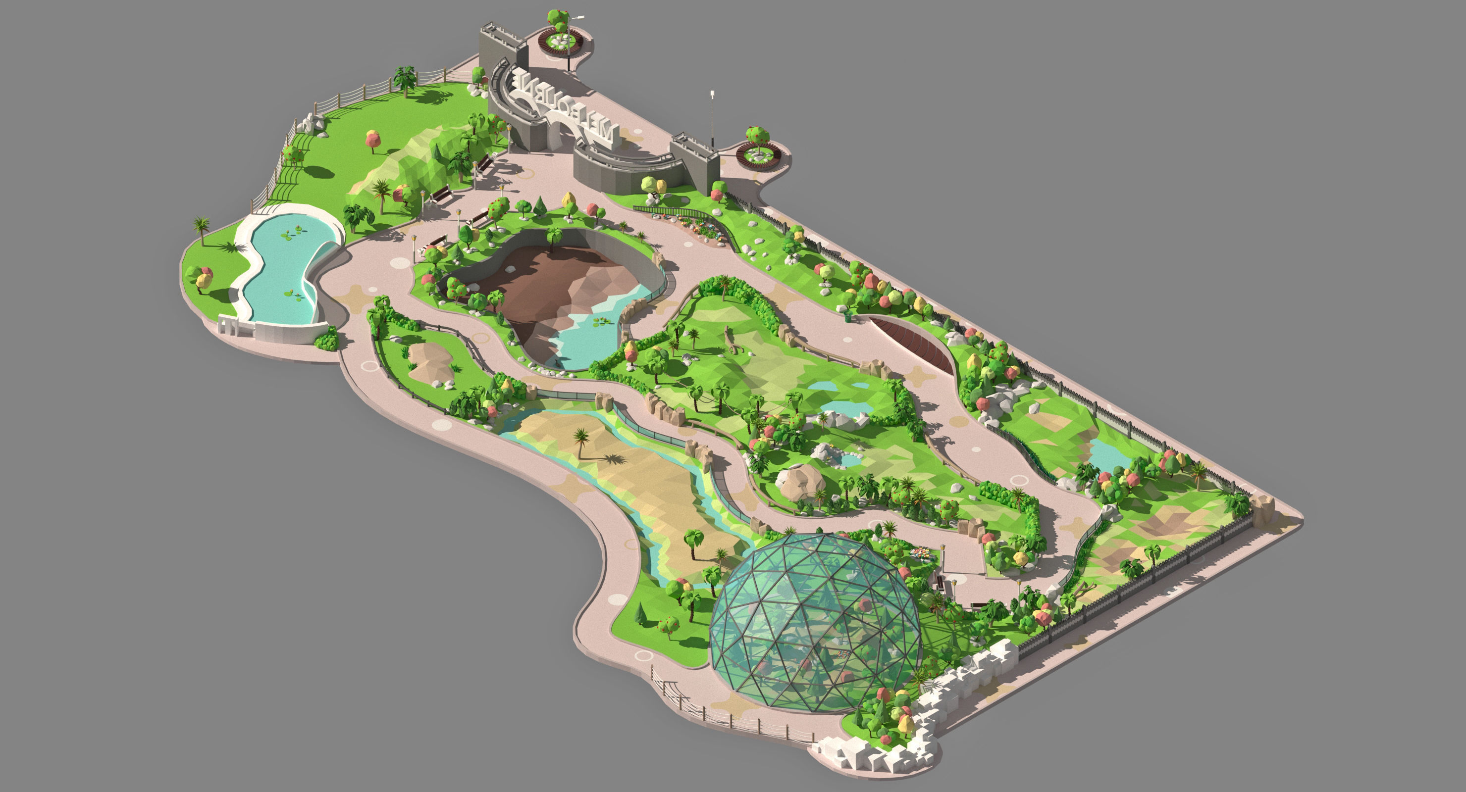 3D model Low poly zoo VR / AR / low-poly | CGTrader