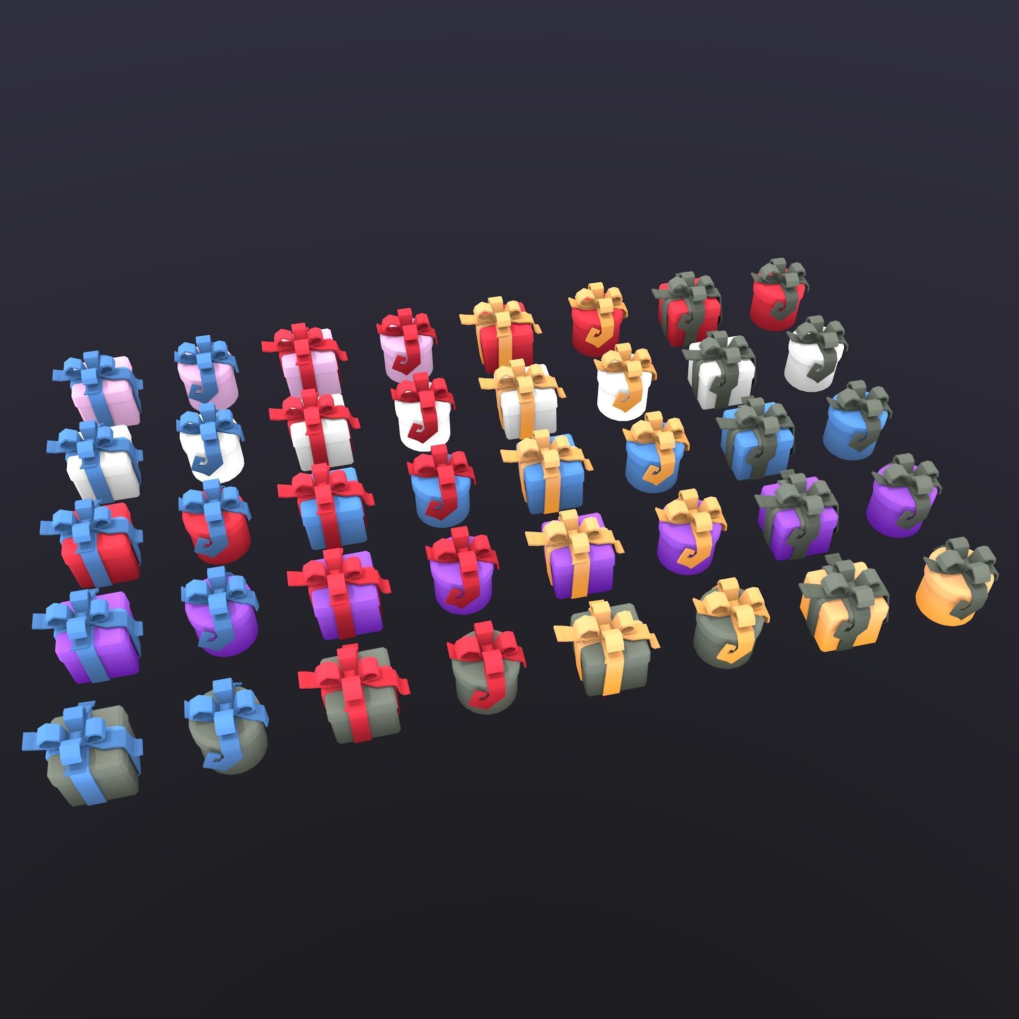 3D model Gift box package low poly VR / AR / low-poly | CGTrader