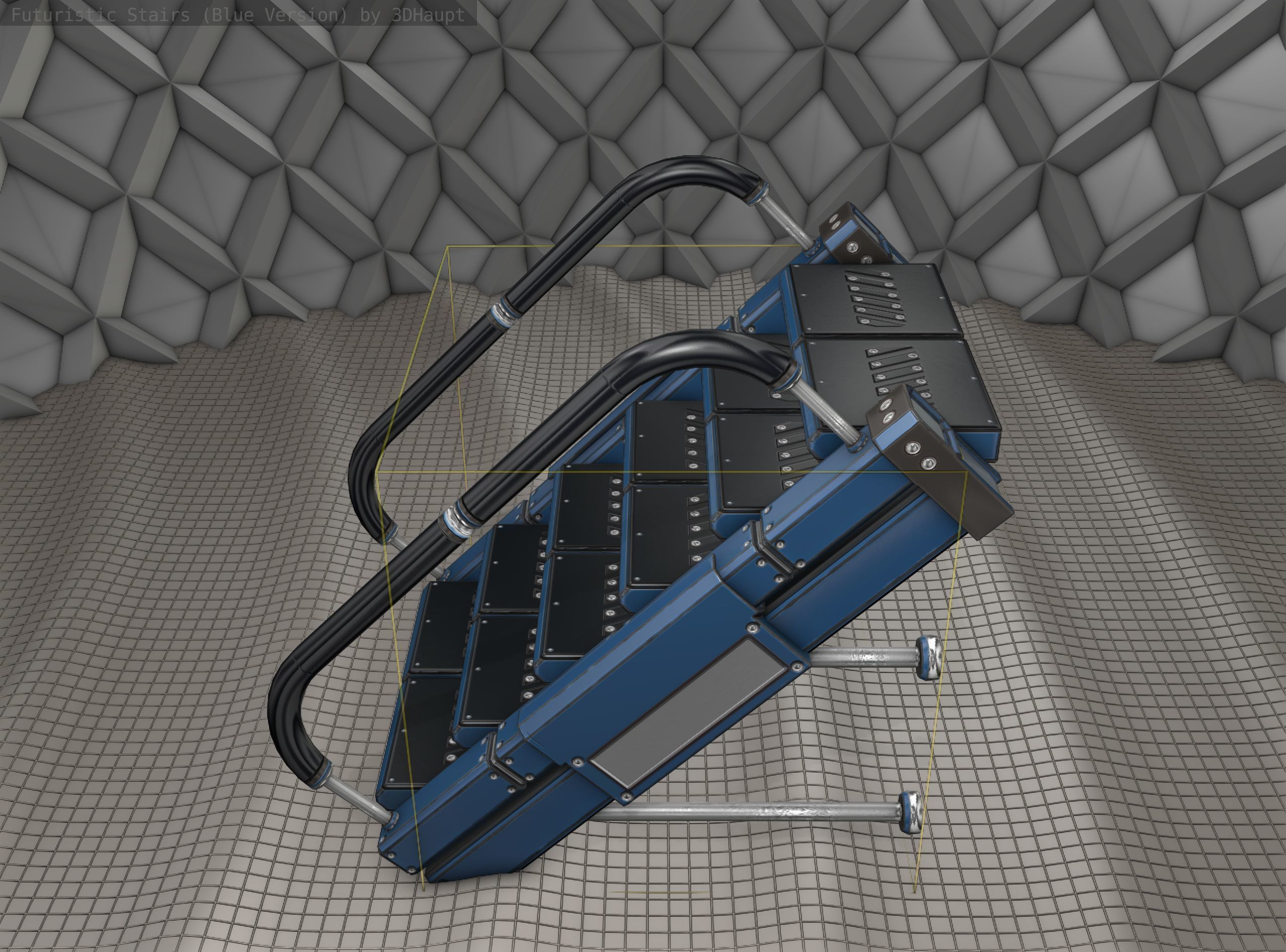 3D model Sci-Fi Stairs - 5 - Blue Version VR / AR / low-poly | CGTrader