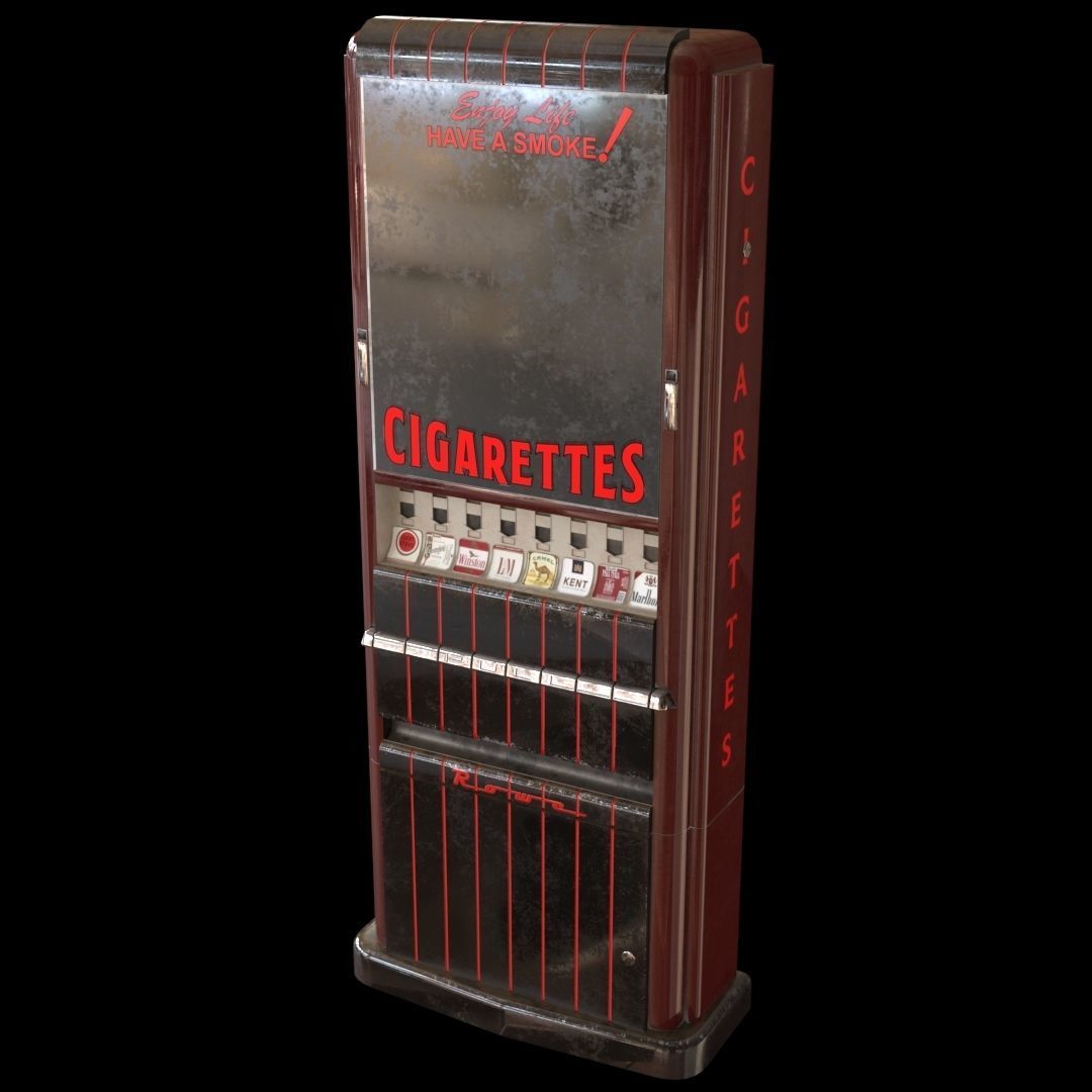 3D model Rowe cigarette dispenser new used and worn PBR model VR / AR ...