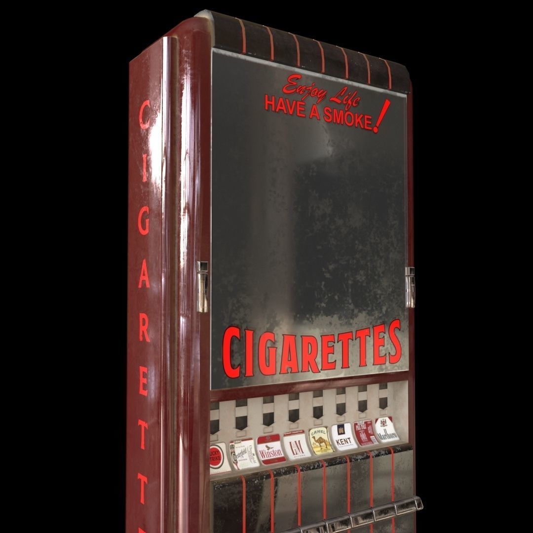 3D model Rowe cigarette dispenser new used and worn PBR model VR / AR ...