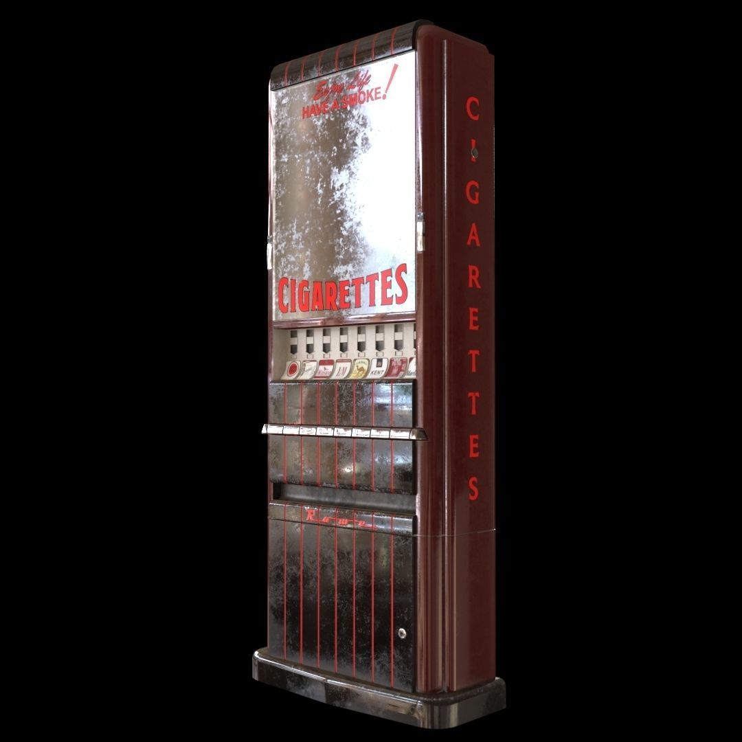 3D model Rowe cigarette dispenser new used and worn PBR model VR / AR ...