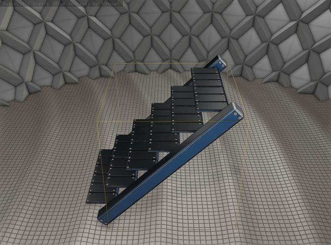 3D model Sci-Fi Stairs - 15 - Blue Version VR / AR / low-poly | CGTrader