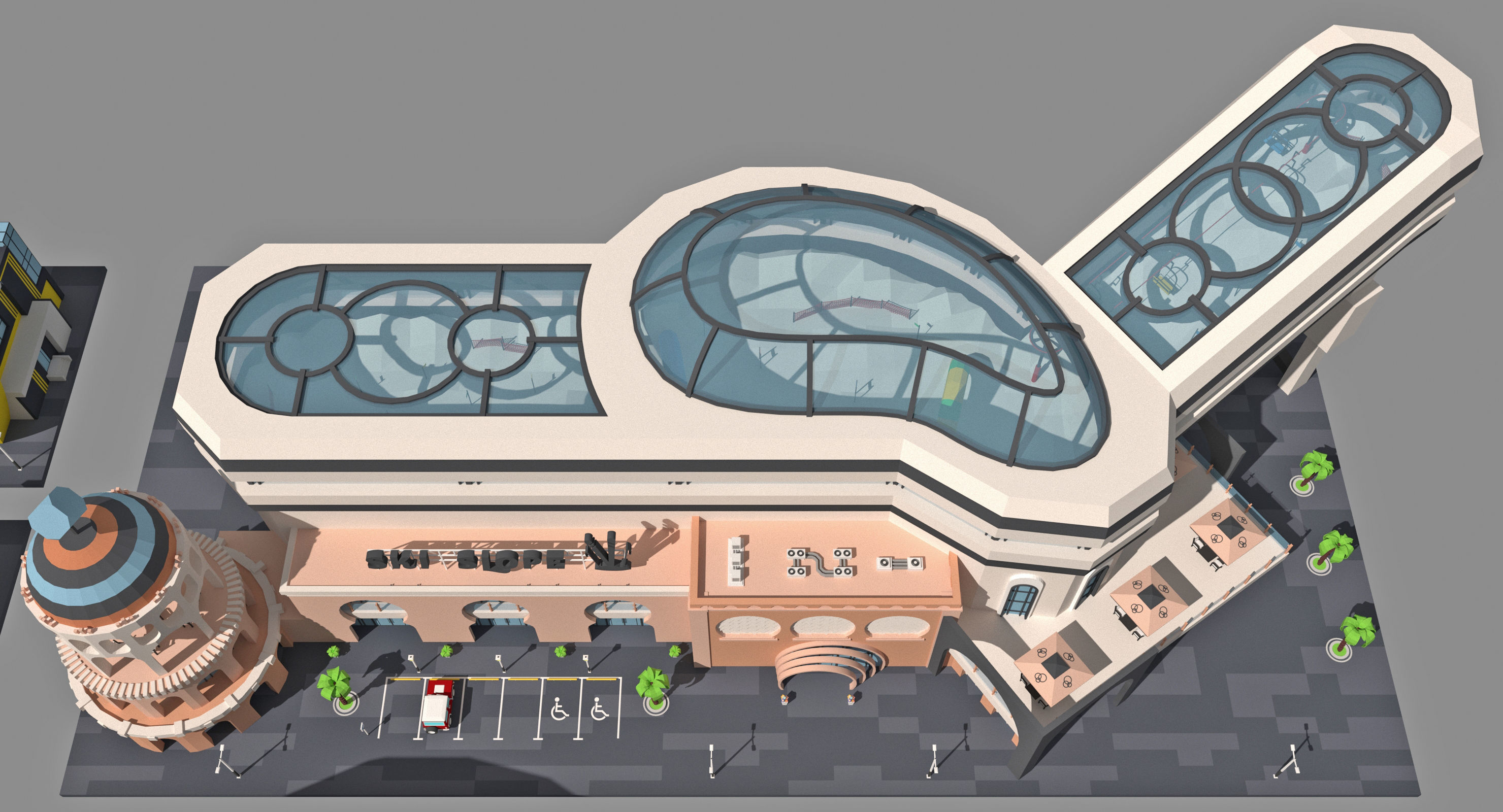 3D model Collection of low poly buildings with upgrades VR / AR / low ...