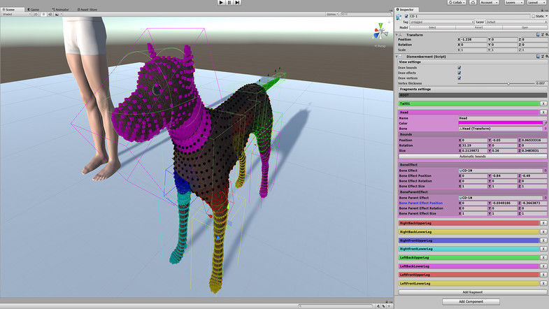 Ragdoll dismemberment system for Unity3D 3D model | CGTrader