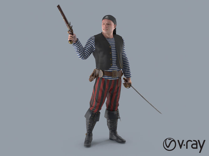 3D model Pirate Rigged VR / AR / low-poly | CGTrader