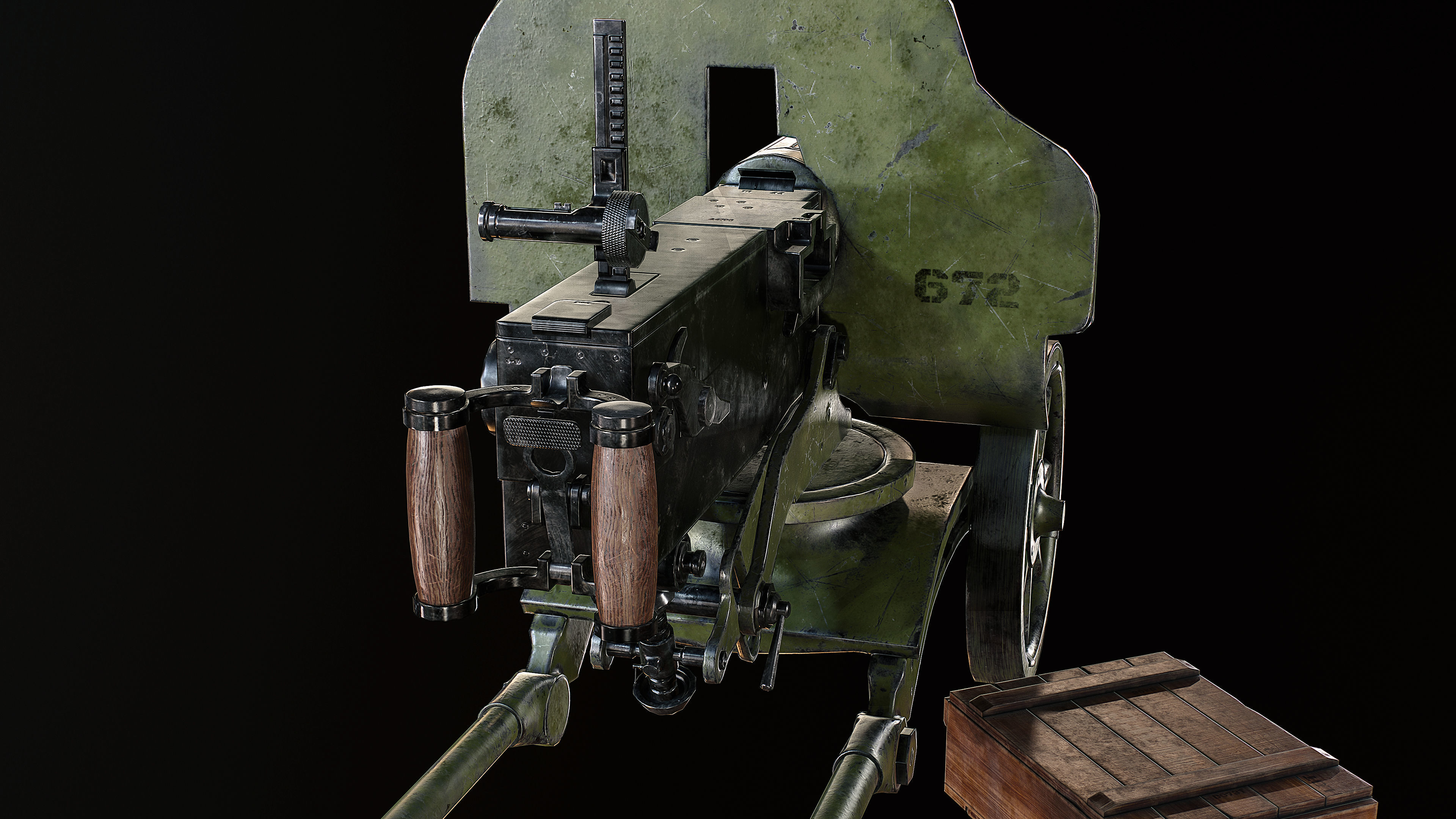 3D model Machine Gun Maxim VR / AR / low-poly | CGTrader