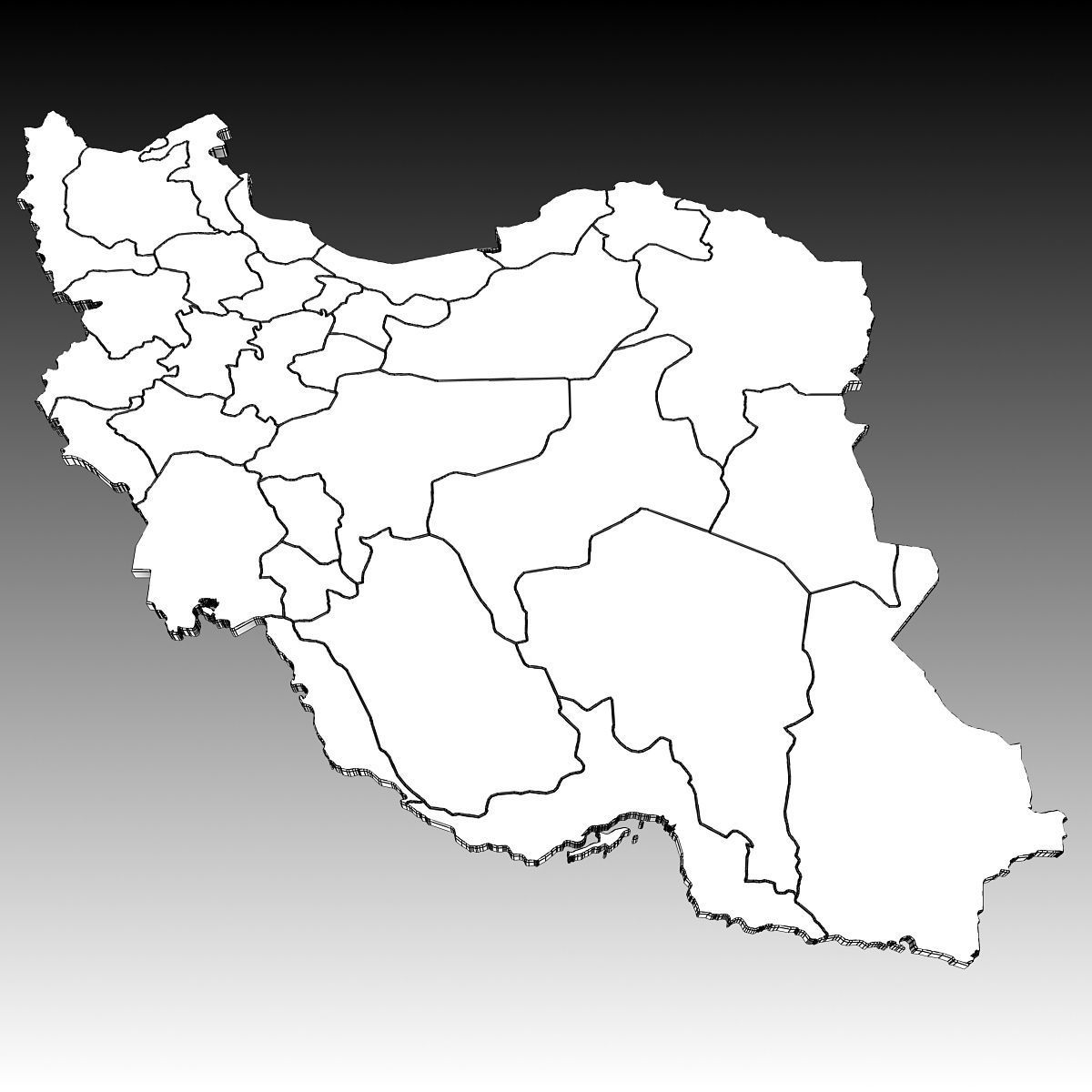 3d Political Map of Iran 3D model | CGTrader
