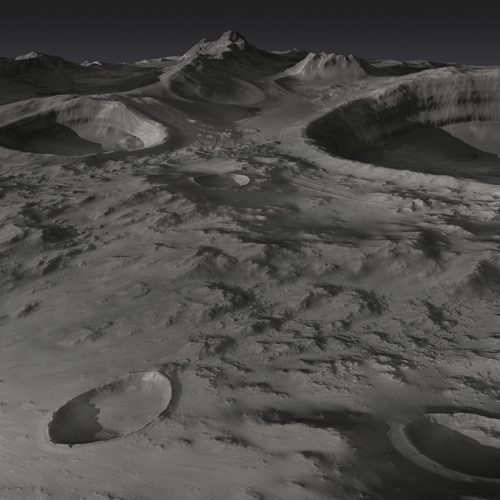 3D model Large-Scale Moon Environment - Craters VR / AR / low-poly ...