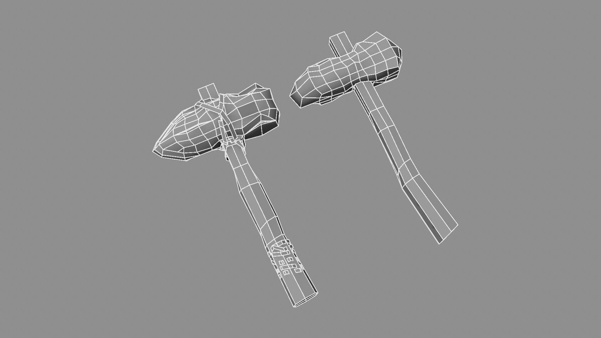 3D Hammer two wooden hammers 3D model | CGTrader