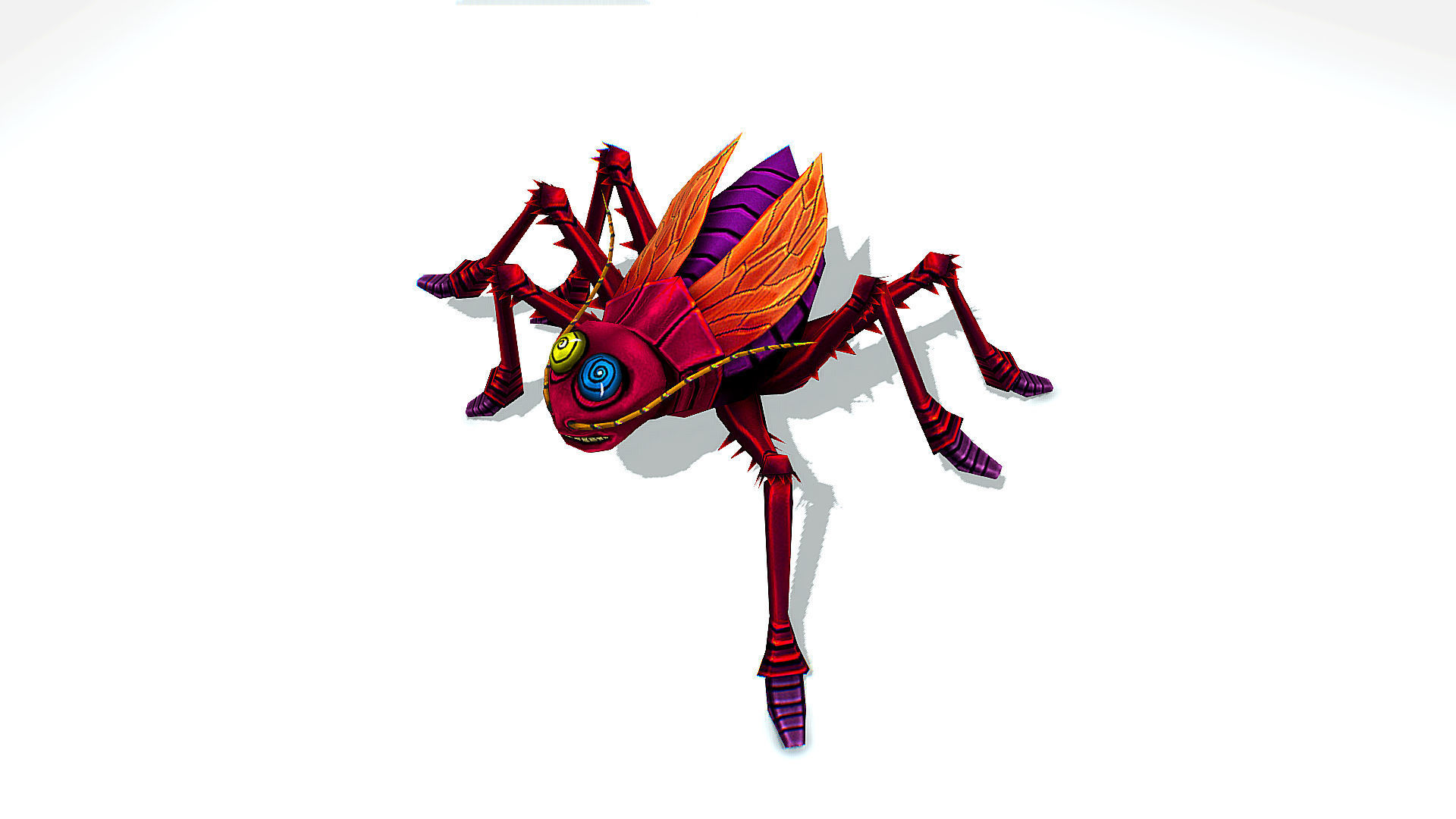3D model Animated Funny Cartoon Crazy Insect Roach VR / AR / low-poly ...