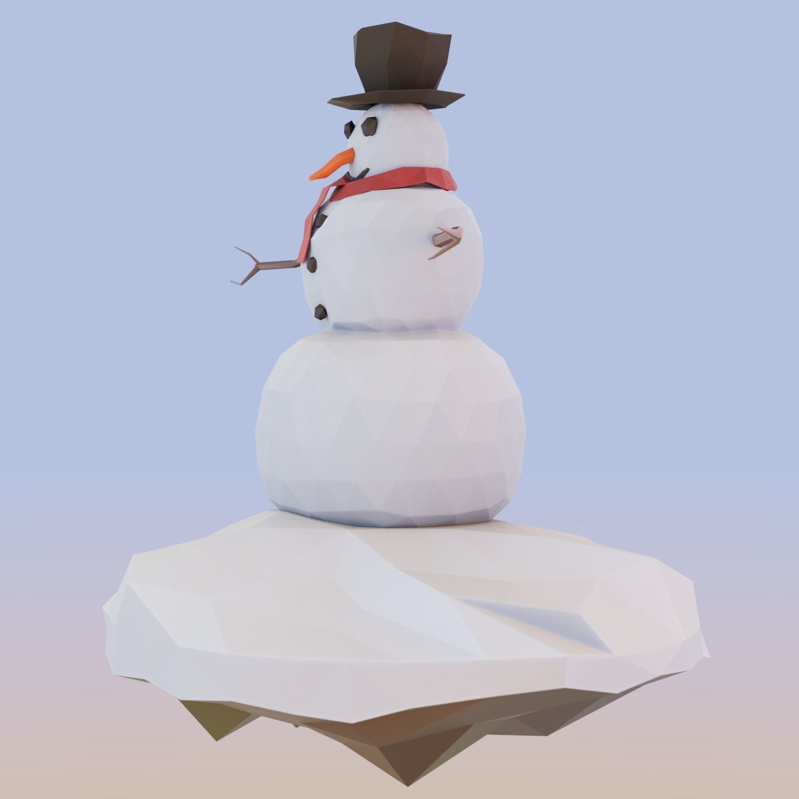 3D model Lowpoly Snowman VR / AR / low-poly | CGTrader