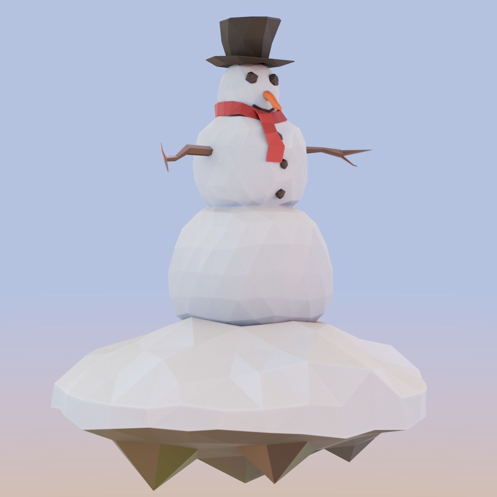 3D model Lowpoly Snowman VR / AR / low-poly | CGTrader