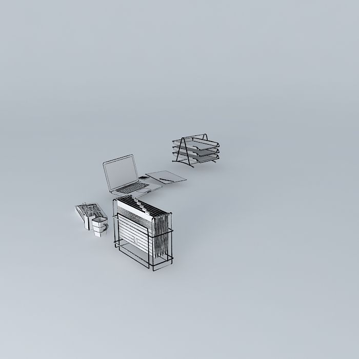 Office work objects free 3D model | CGTrader