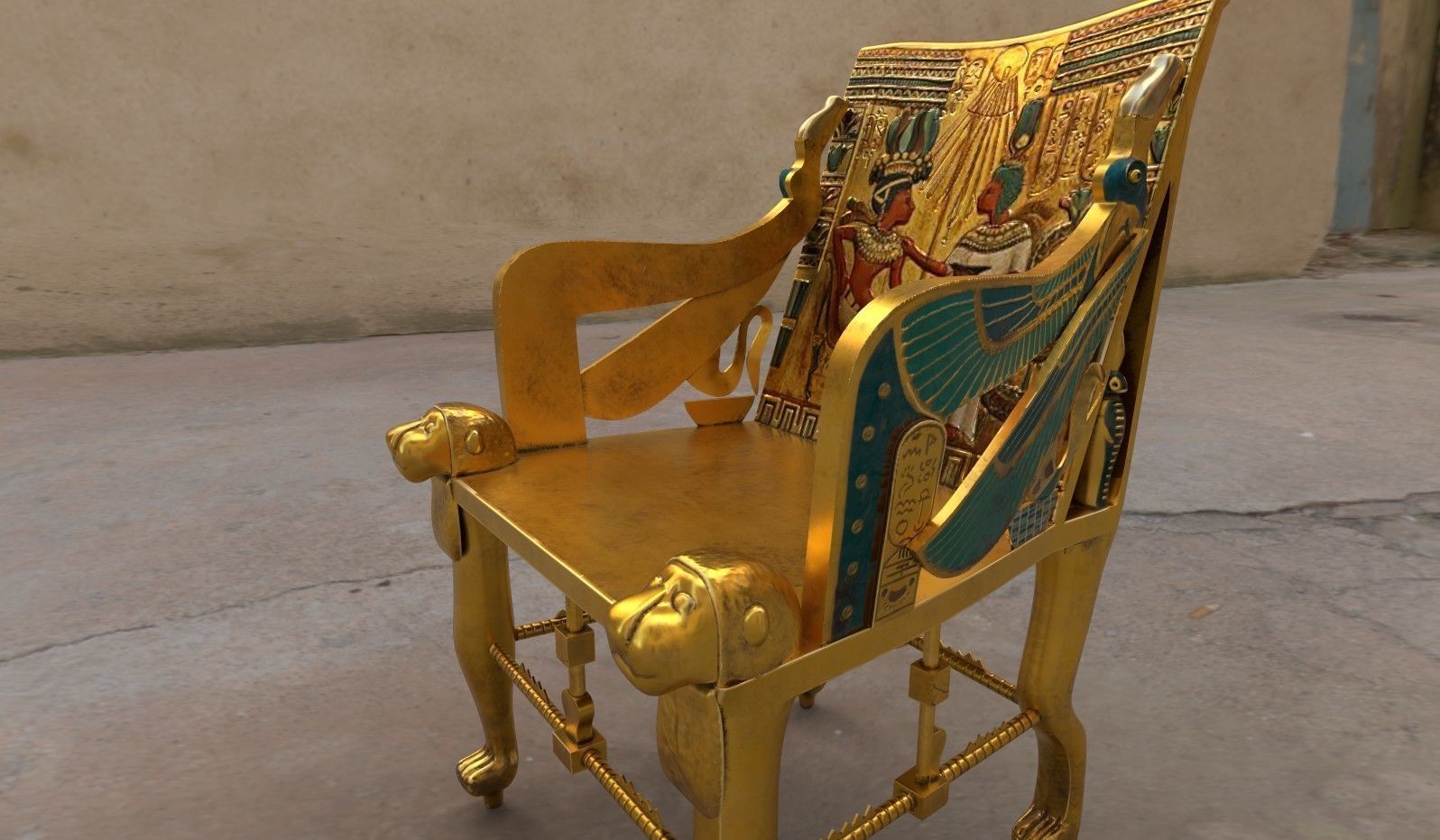 3D model Egyptian Chair VR / AR / low-poly | CGTrader