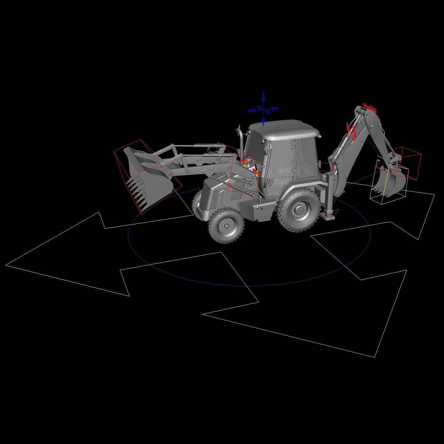 3D model Rigged Excavator - Maya Rig VR / AR / low-poly rigged | CGTrader