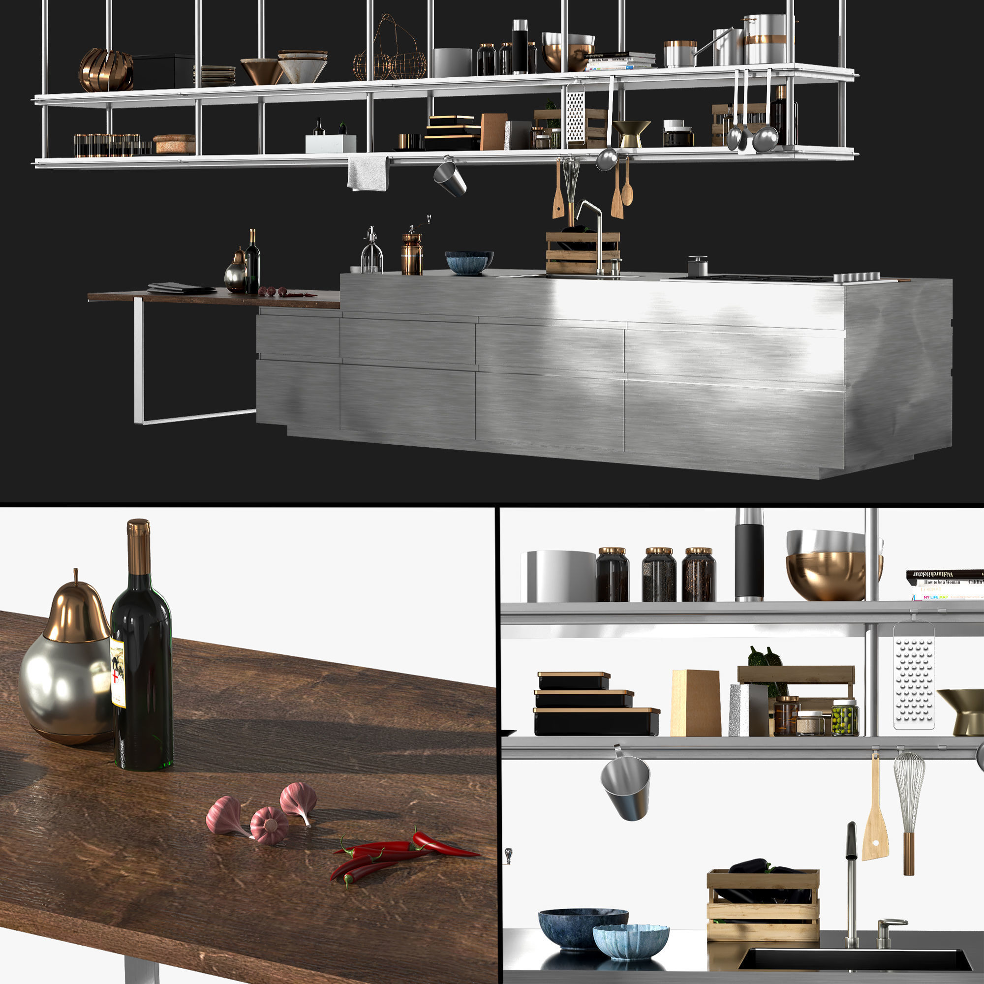 Convivium Arclinea Kitchen 3D model | CGTrader