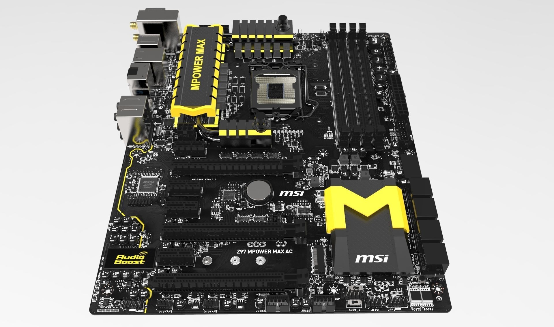 MSI Z97 MPower Max AC LGA 1150 Motherboard 3D model | CGTrader