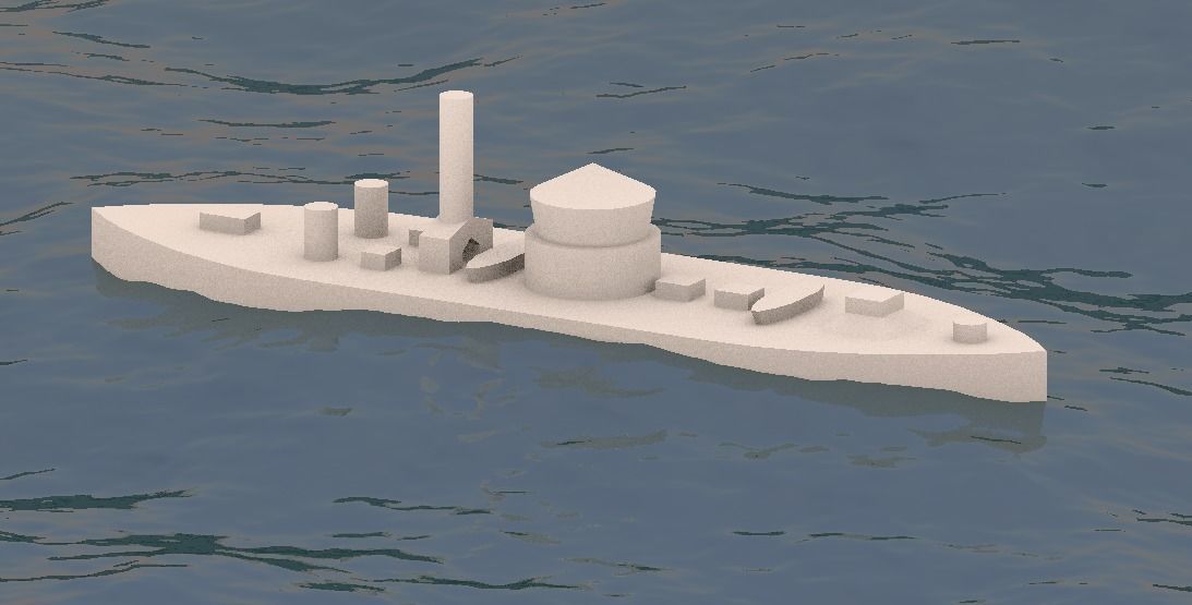USS Monitor 1862 free 3D model 3D printable | CGTrader