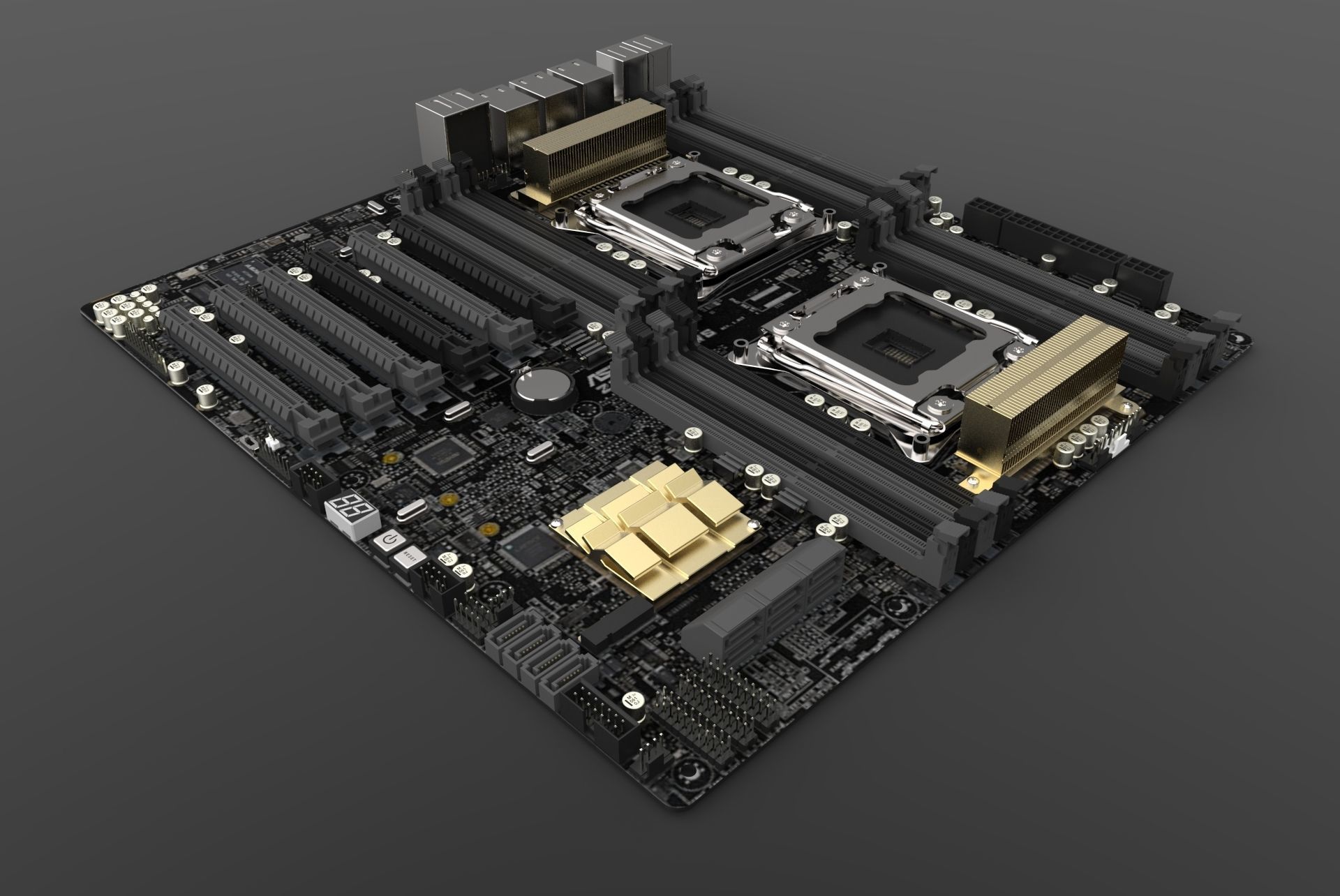 Asus Z10PE-D16 WS Dual Socket 2011-3 Motherboard 3D model | CGTrader