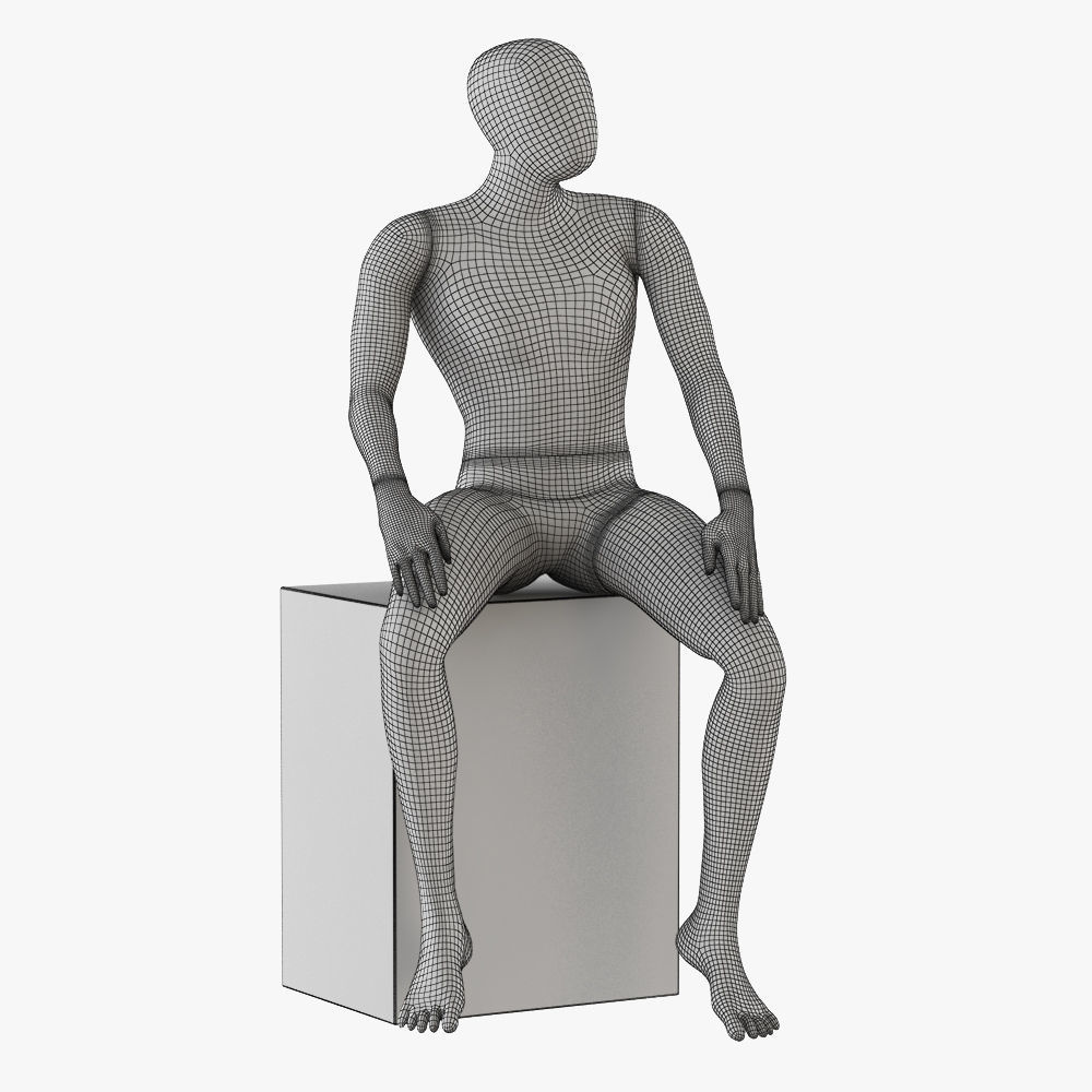 Abstract male mannequin sitting 03 3D model | CGTrader